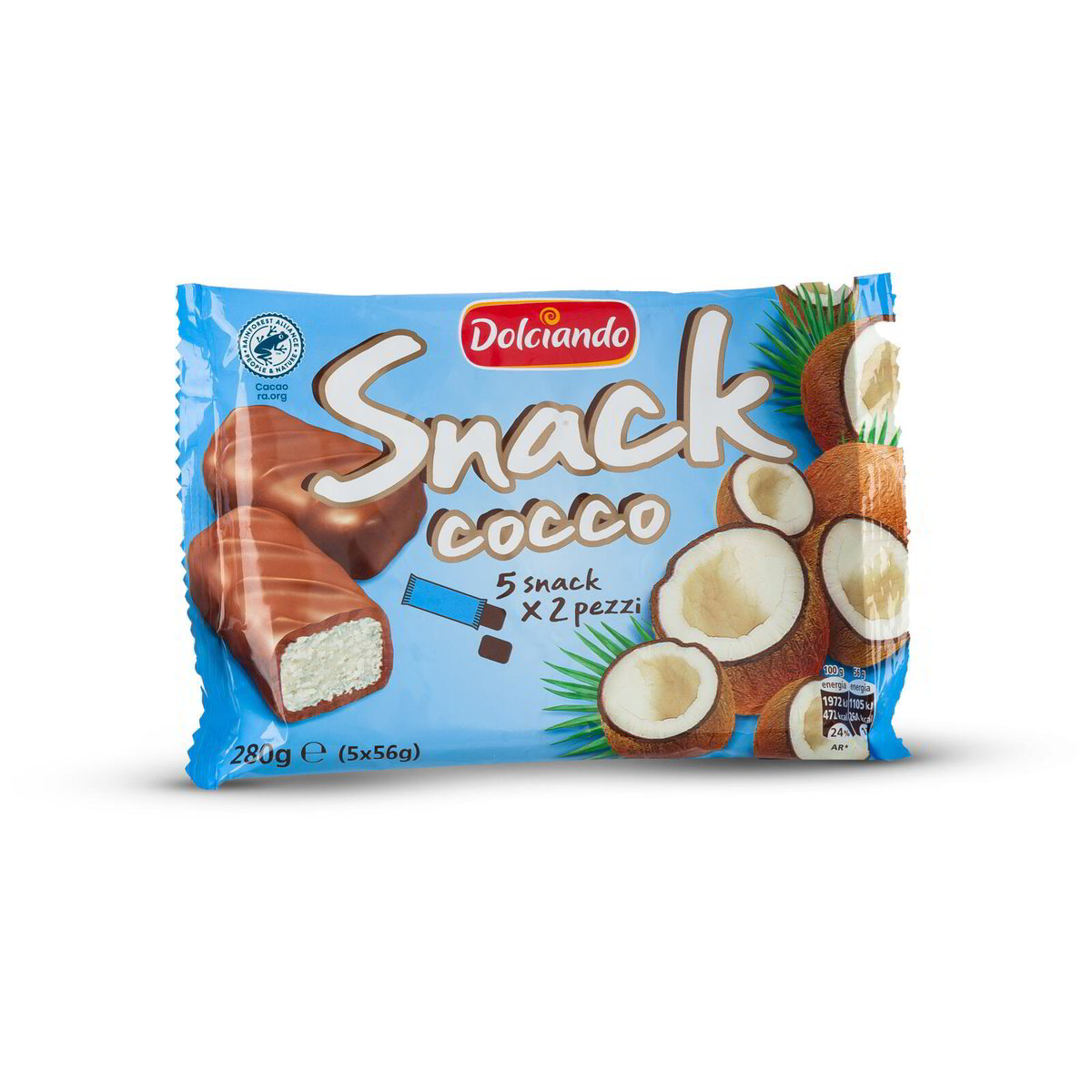 Snack di cioccolato ripieni con cocco DOLCIANDO 280g (5 x 56g) in ...