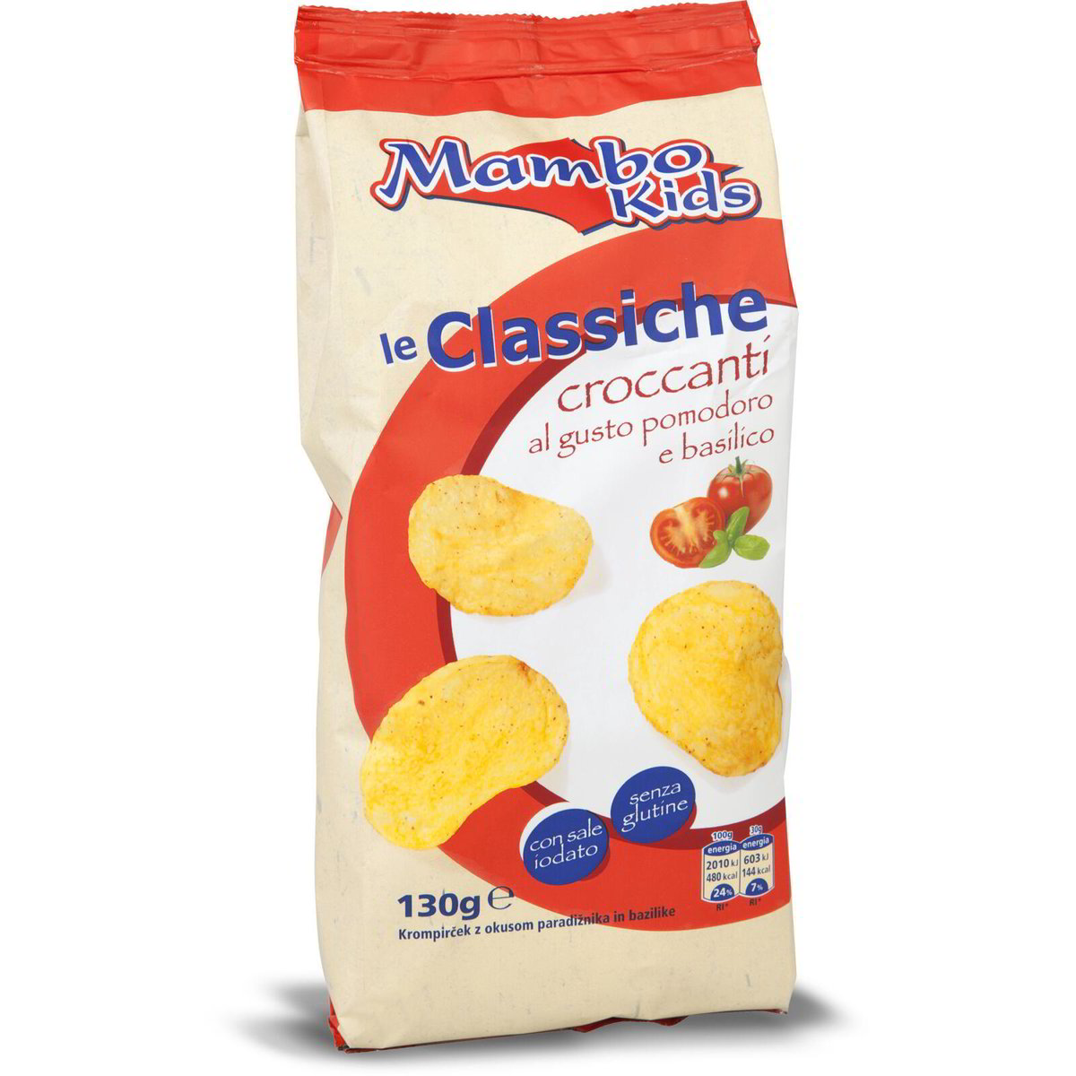 Patatine classiche croccanti al gusto pomodoro e basilico mambo kids ...