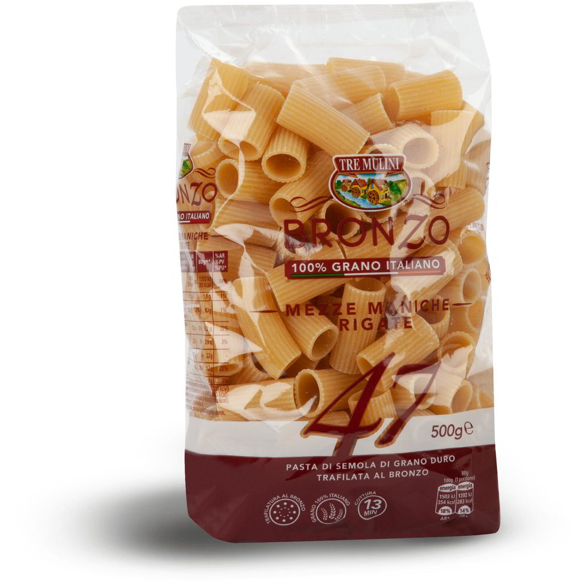 Pasta mezze maniche rigate trafilate al bronzo tre mulini | Eurospin ...