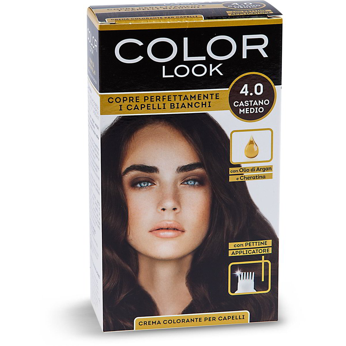 Crema colorante per capelli 4.0 Castano medio color look | Eurospin ...