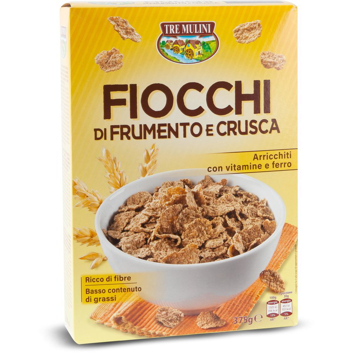 Cereali fiocchi di frumento e crusca tre mulini | Eurospin Spesa Online