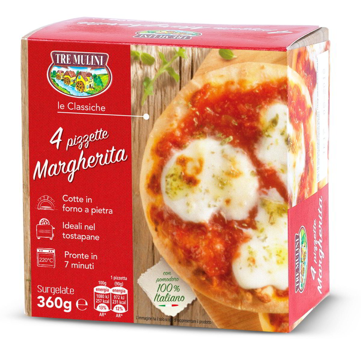 Pizzette margherita 4 pezzi surgelate tre mulini | Eurospin Spesa Online
