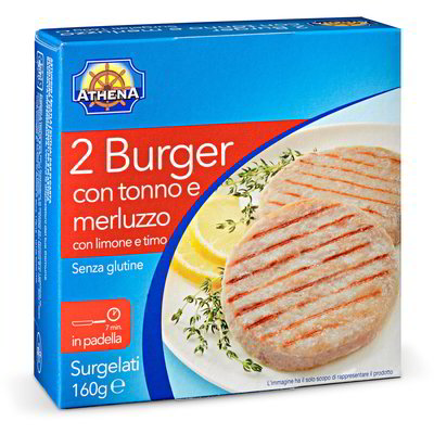 Burger con tonno e merluzzo surgelati 2 pezzi athena | Eurospin Spesa ...