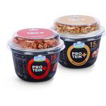 Yogurt proteico con muesli alla nocciola / ai frutti di bosco protein ...